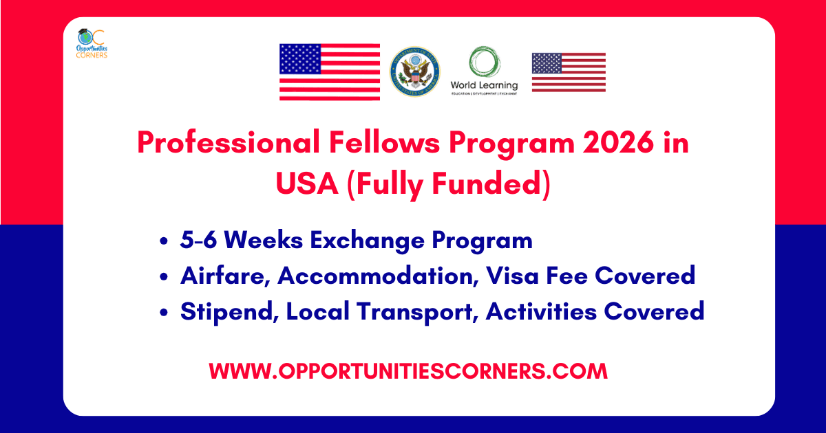 Professional Fellows Program 2026 in USA (Fully Funded) - Voonze